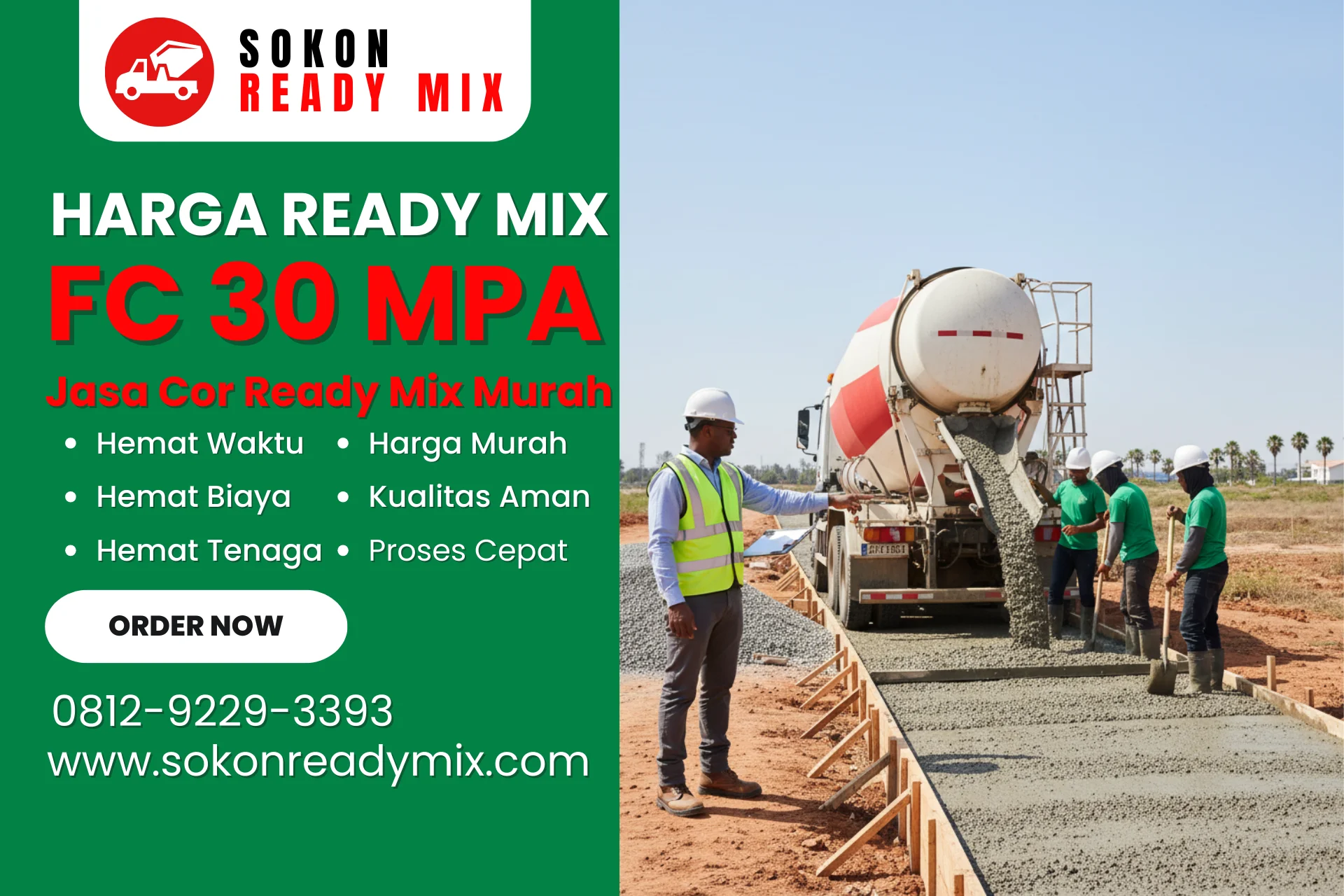 Harga Beton Ready Mix FC 30 Mpa - Beton Ready Mix